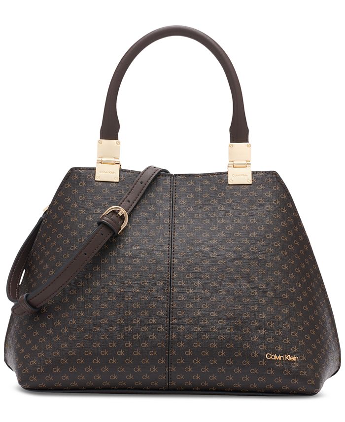 Calvin Klein Granite Signature Convertible Satchel With Magnetic Snap