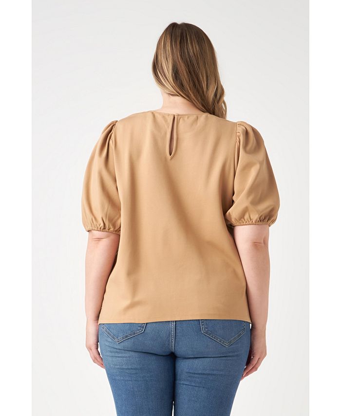 English Factory Plus Size Puff Sleeve Top - Macy's