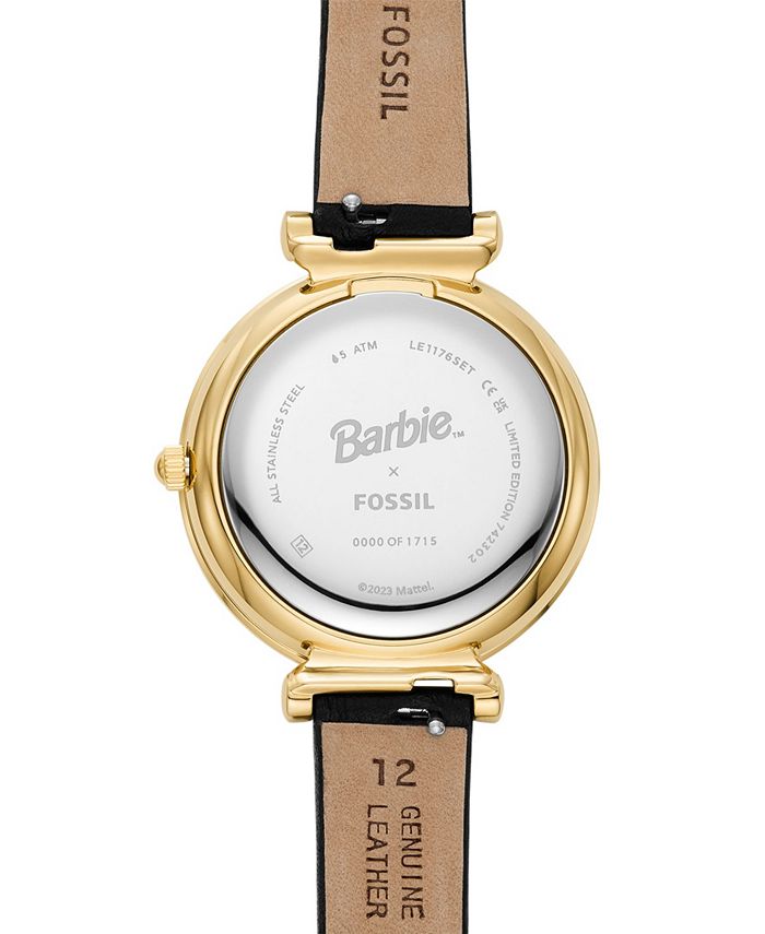 Fossil Barbie x Limited Edition Three-hand Quartz Black Litehide ...