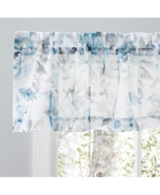 Ricardo Whimsical Semi-Sheer Floral Rod Pocket Curtain Valance 54"W x ...