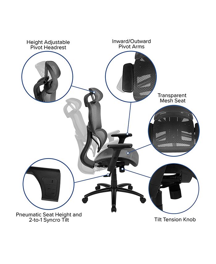Offex Ergonomic Mesh Office Chair with 2-to-1 Synchro-Tilt, Adjustable ...