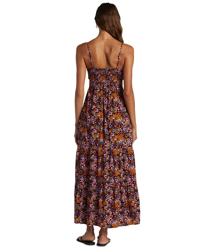 Roxy Juniors' Hot Tropics Smocked-Bodice Cutout Maxi Dress - Macy's