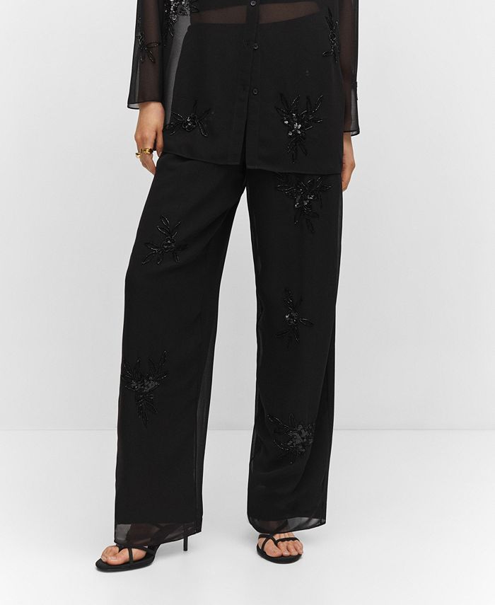 MANGO Women's Bead Detail Pants - Macy's