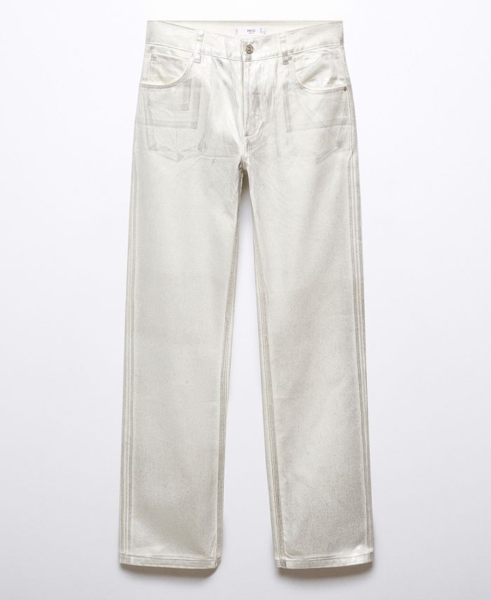 MANGO Women's Metallic-Effect Pants - Macy's