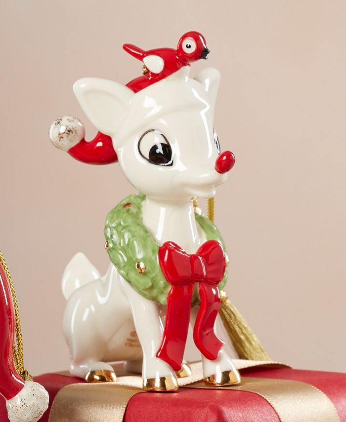 Lenox Rudolph and Cardinal Friend Ornament - Macy's