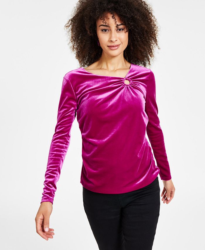 I.N.C. International Concepts Women's Velvet O-Ring Top, Created for ...