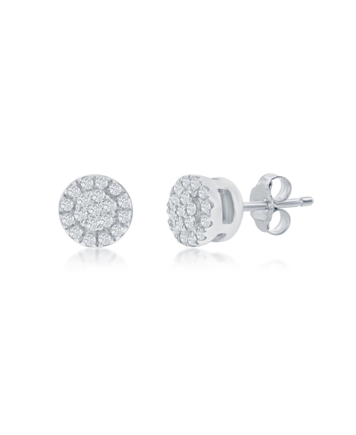 Click here for Round Halo Diamond 4mm Studs(0.1 ct. t.w.) 38 Ston... prices