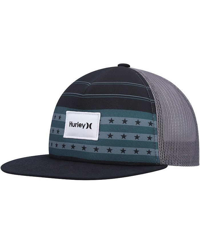 Hurley Men's Black United Trucker Snapback Hat - Macy's