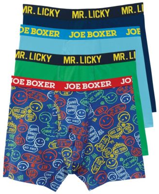 Joe Boxer Men's Group Chat Combo Cotton Stretch Boxer Briefs, Pack of 4 ...