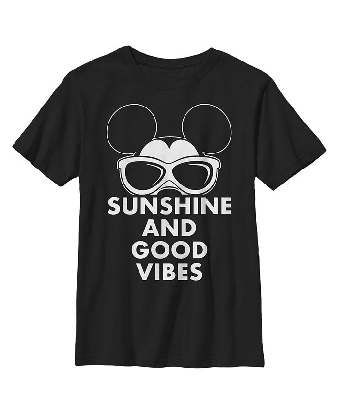 Disney Boy's Mickey & Friends Sunshine and Good Vibes Mickey Child T ...