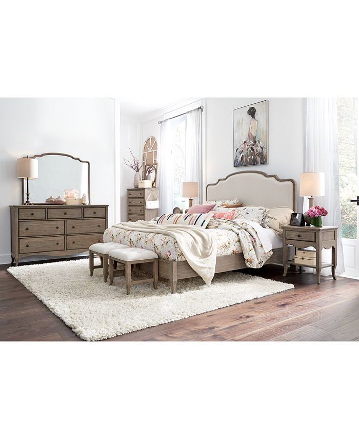Furniture Provence Upholstered King Bed 3-Pc. Set (Bed, Nightstand ...