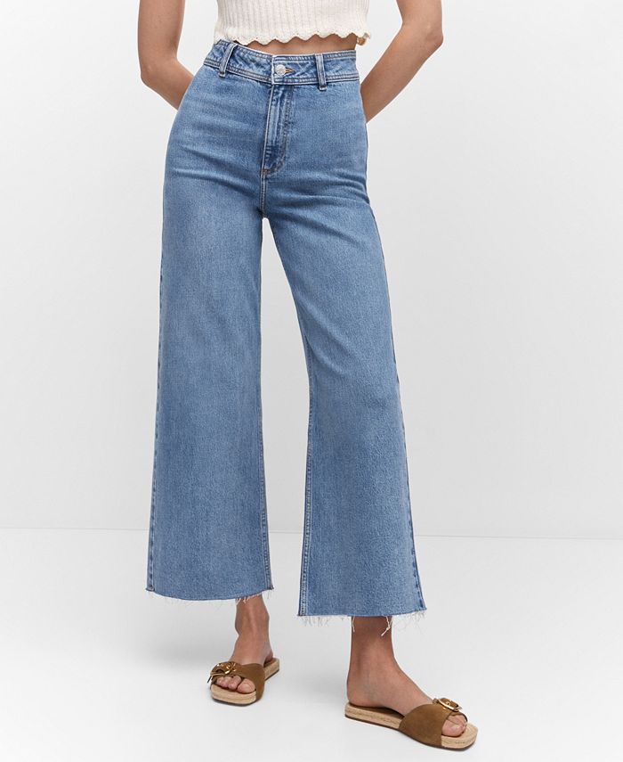 MANGO Women's High Waist Culotte Jeans - Macy's