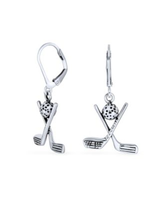 Bling Jewelry Golf Balls Clubs Dangle Earrings Lever back Oxidized ...