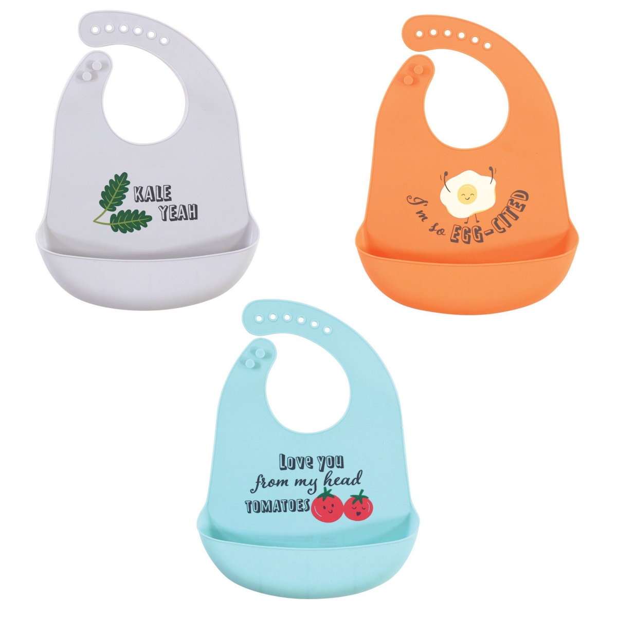 Click here for Hudson Baby Boys 3Pk of Soft Silicone Feeding Bibs... prices