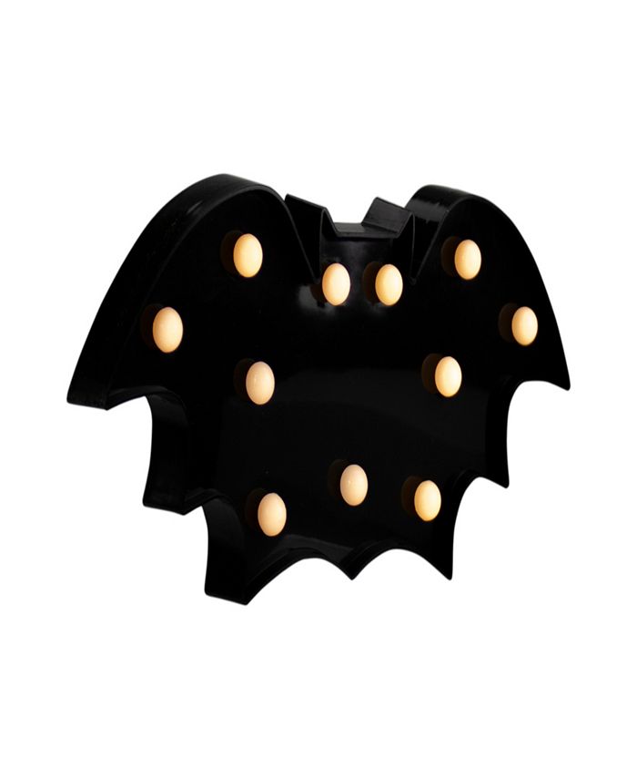 Northlight 12" LED Lighted Bat Halloween Marquee Sign - Macy's