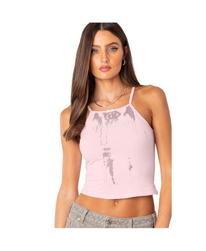 Edikted Women's Busy Ghosting Tank Top - Macy's