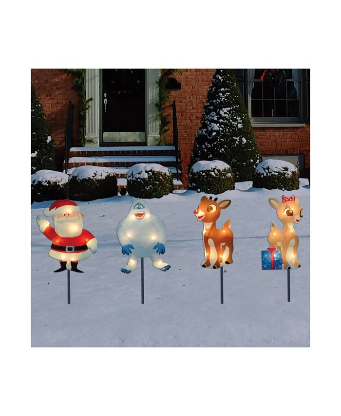 Northlight Set of 4 Lighted Rudolph and Friends Christmas Pathway ...