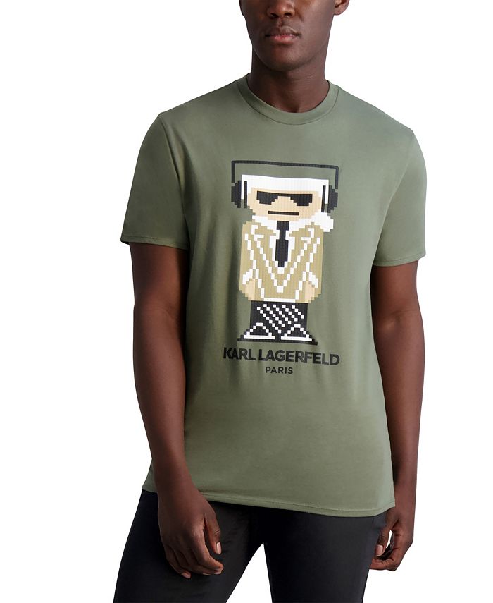 KARL LAGERFELD PARIS Men's Textured Kocktail Karl T-shirt - Macy's