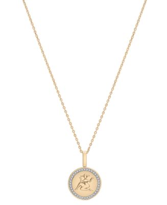 Audrey by Aurate Diamond Libra Disc 18" Pendant Necklace (1/10 ct. t.w ...