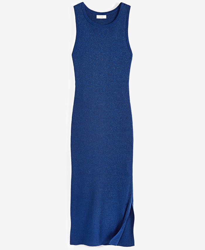On 34th Women's Metallic-Knit Ribbed Tank Dress, Created for Macy's ...