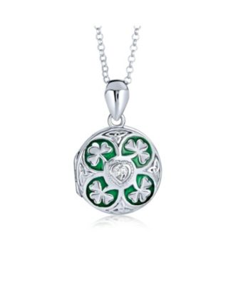 Bling Jewelry BFF Lucky Green Enamel Shamrock Clover Round Celtic Irish ...