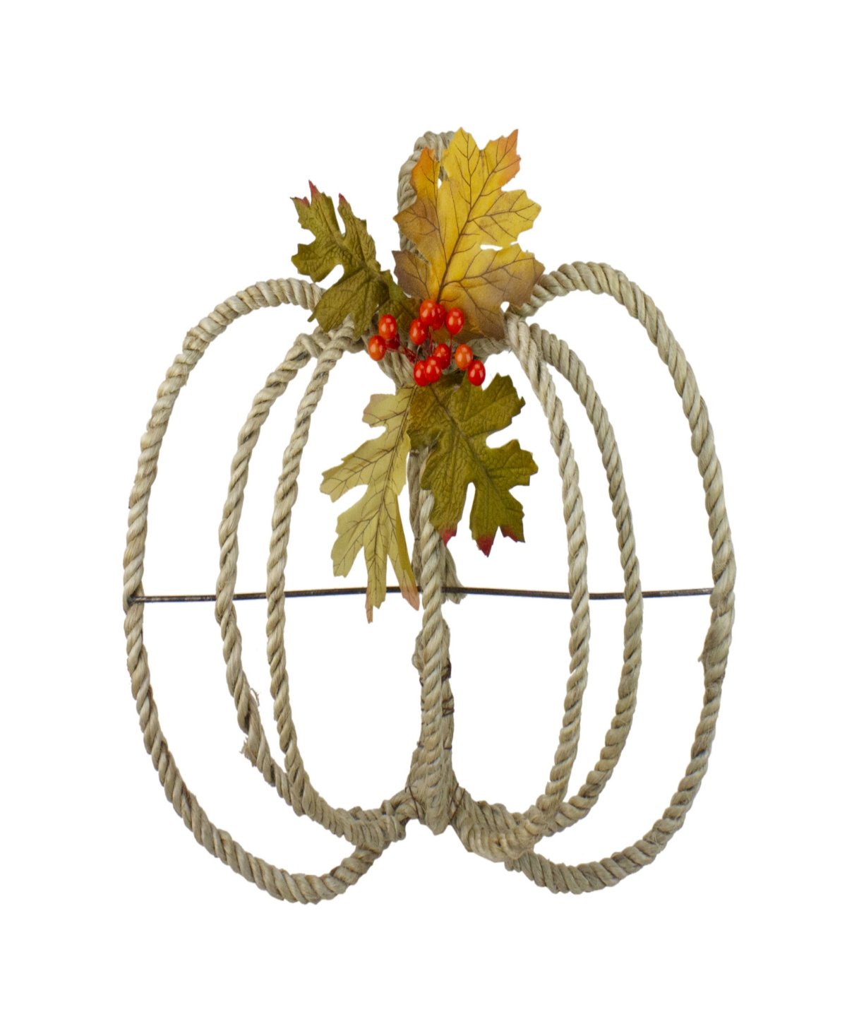 Northlight 16" Autumn Foliage and Rope Pumpkin Thanksgiving Wall ...