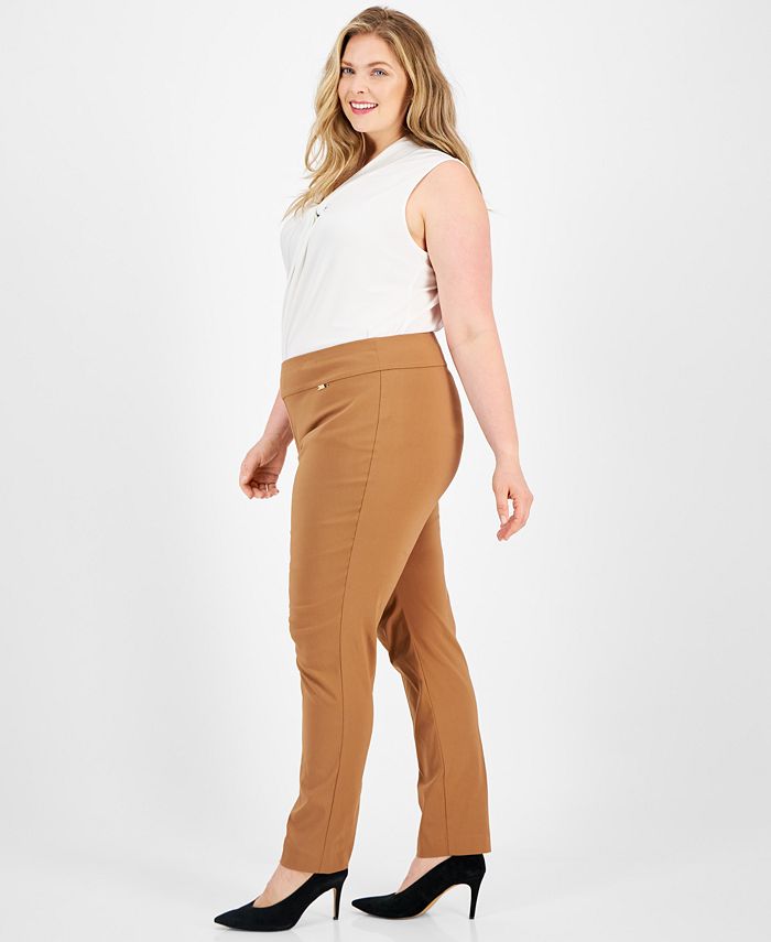 I.N.C. International Concepts Plus Size Bengaline Skinny Pants, Created ...