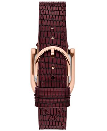 Fossil Women's Harwell Three-Hand Red Genuine Leather Watch, 28mm - Macy's