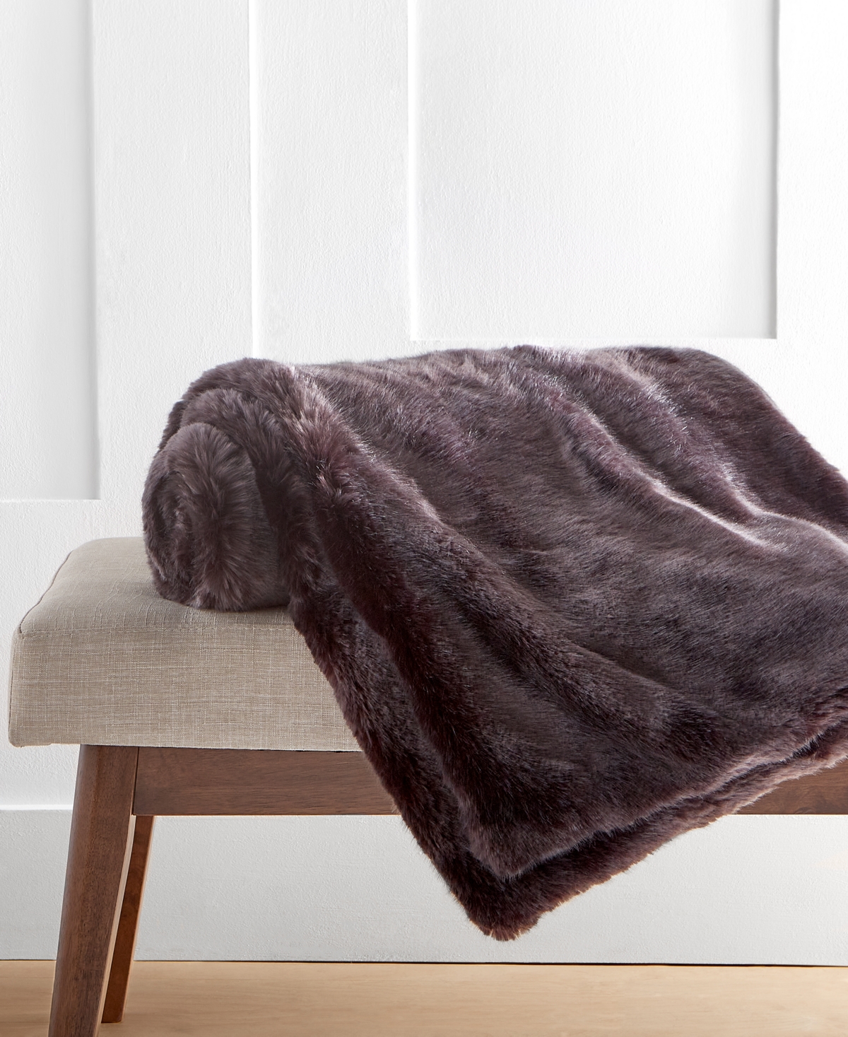 Hotel Collection Lynx Faux Fur Throw, 50" X 60", Exclusively At Macy's ...