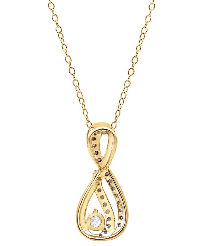 Macy's Diamond Treble Clef 18" Pendant Necklace (1/4 ct. t.w.) in Gold ...