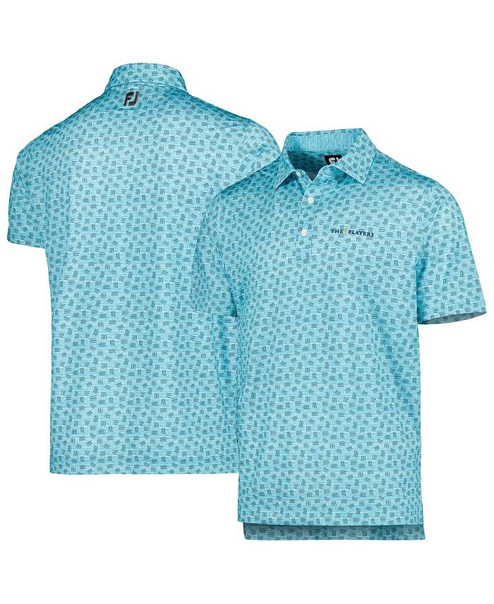 FootJoy Men's Light Blue THE PLAYERS Sketched Print Lisle Polo Shirt ...