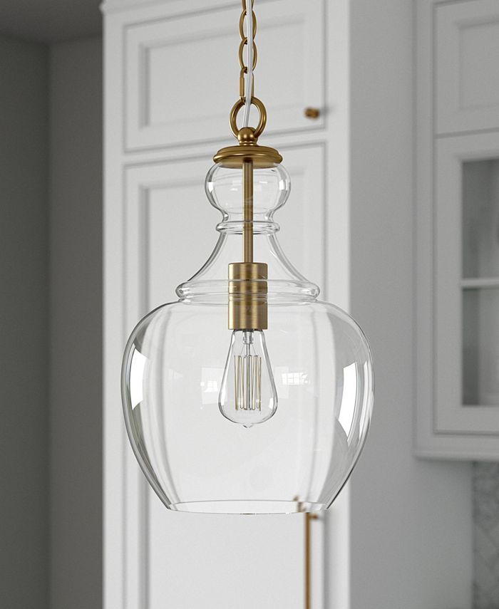 Hudson & Canal Verona 11" Glass Shade Wide Pendant - Macy's