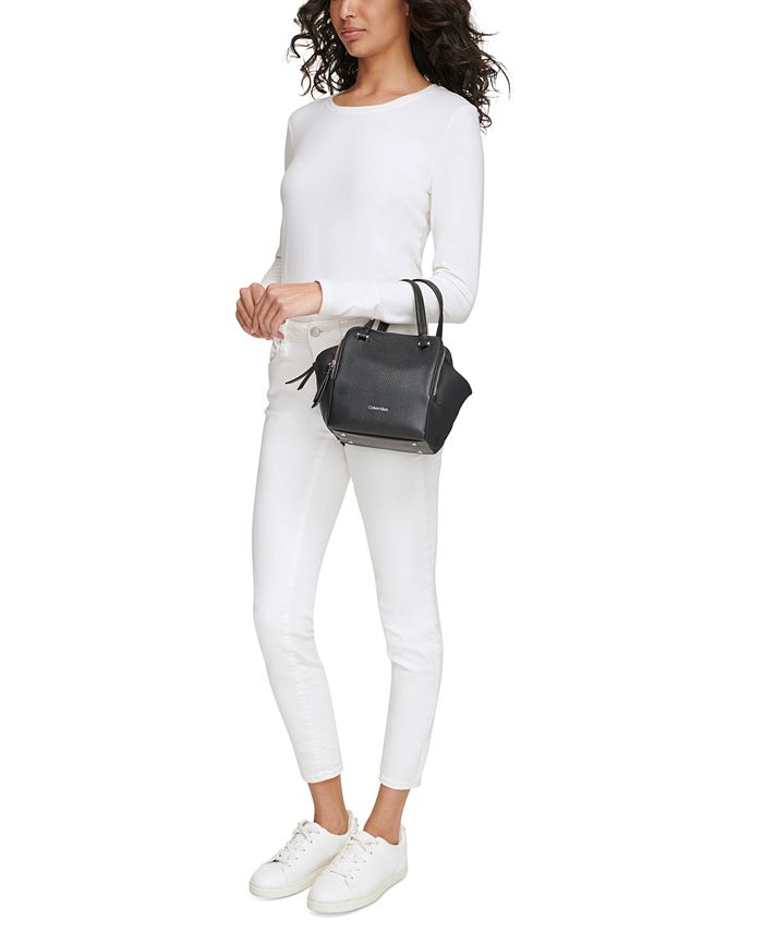 Calvin Klein Marble Mixed Material Triple Compartment Convertible ...