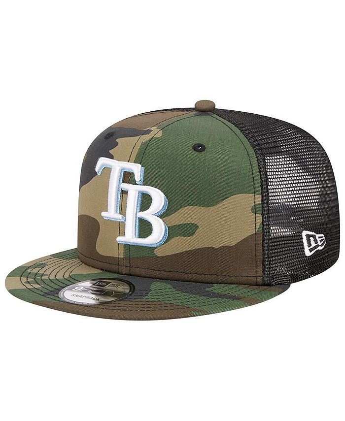 New Era Men's Camo Tampa Bay Rays Woodland Camo Trucker 9FIFTY Snapback ...