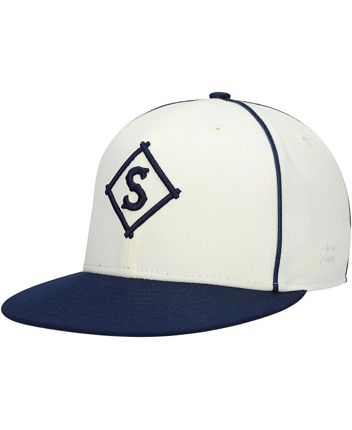 Rings & Crwns Men's Cream, Navy Seattle Steelheads Team Fitted Hat - Macy's