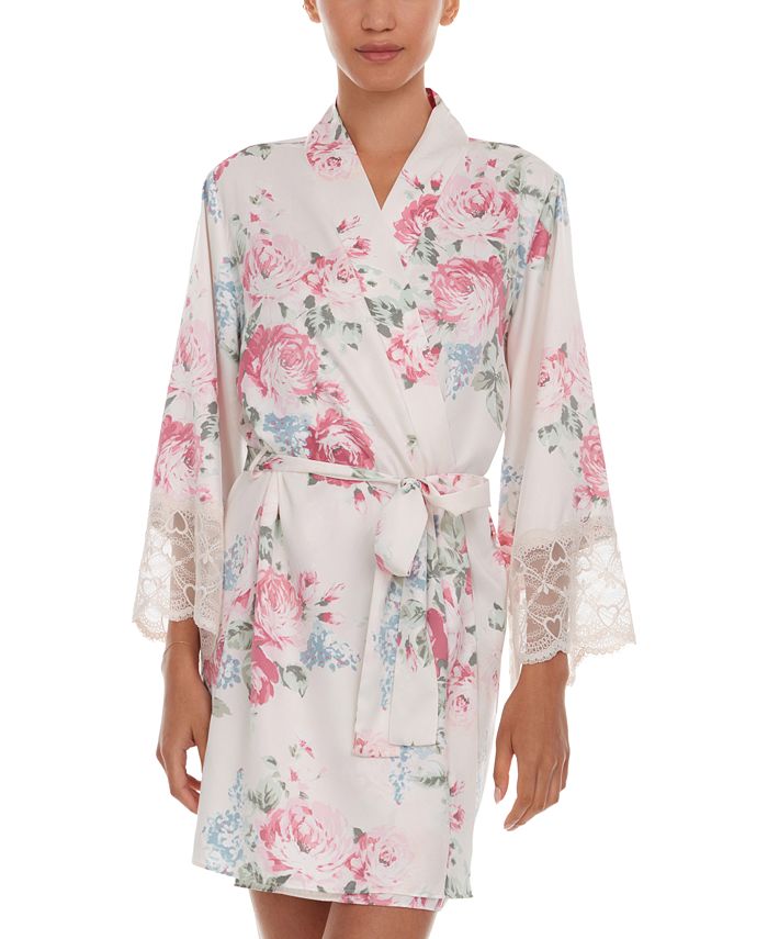 Flora by Flora Nikrooz Women's Cindy Floral Satin Robe - Macy's