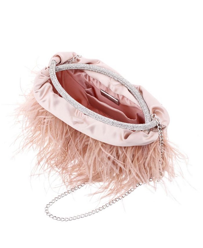 Nina Crystal Handle Feather Pouch - Macy's
