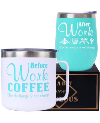Meant2tobe Before Work After Work Coffee Mug and Tumbler Set, Ideal ...