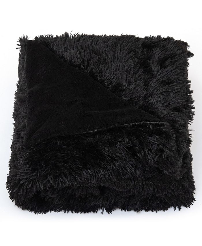Cheer Collection Soft and Fuzzy Reversible Shaggy Throw, 60" x 70" - Macy's