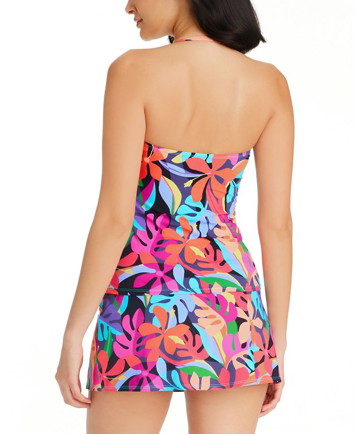 Bleu by Rod Beattie Women's Bold Rush Draped Tankini Top & High-Waist ...