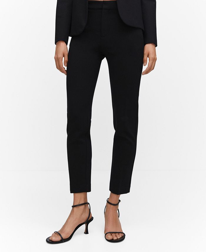 MANGO Women's Rome Knit Straight Trousers - Macy's