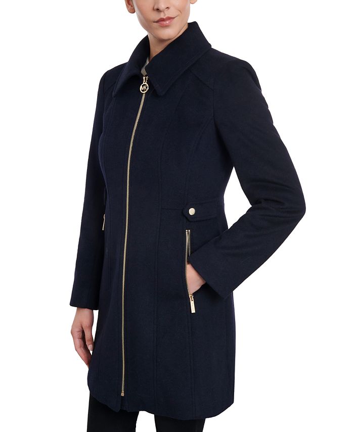 Michael Kors Women's Wool Blend Zip-Front Coat - Macy's