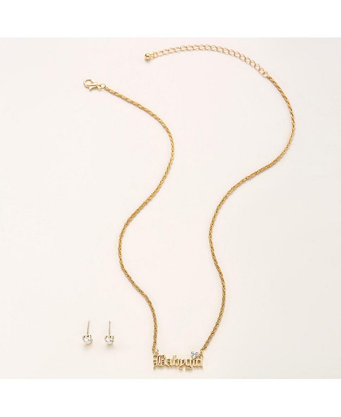 Aaliyah Babygirl Necklace And Earring Set - Macy's