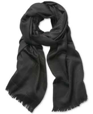 Calvin Klein Women's Metallic Plaid Windowpane Wrap - Macy's