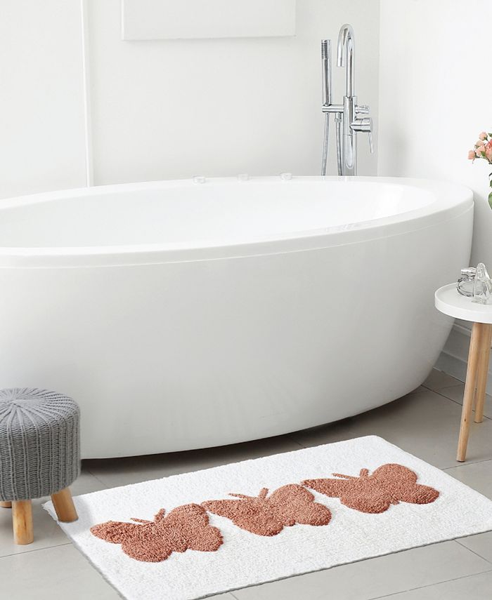 Jessica Simpson Butterfly Trio Cotton Bath Rug, 20" x 32" - Macy's