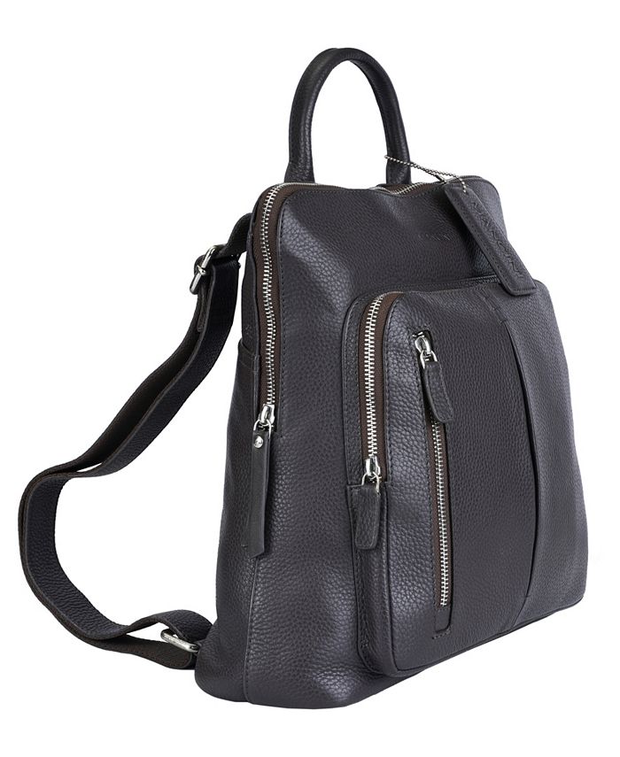 Mancini Pebbled Collection Brigette Leather Backpack - Macy's