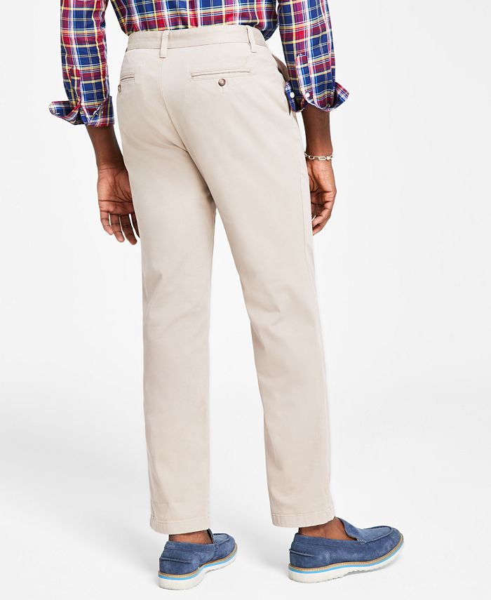 Nautica Men's Classic-Fit Stretch Solid Flat-Front Chino Deck Pants ...