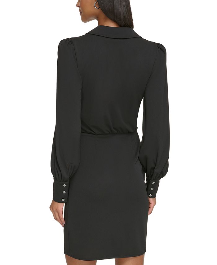 KARL LAGERFELD PARIS Women's Ruched Side-Zip Dress - Macy's