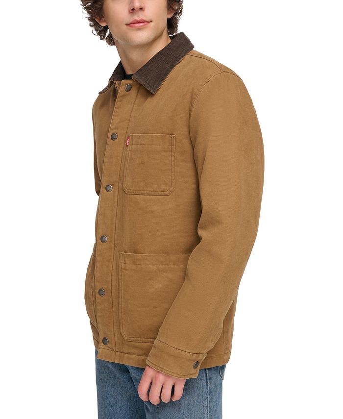 Levi's Men's Plaid-Lined Canvas Chore Jacket - Macy's