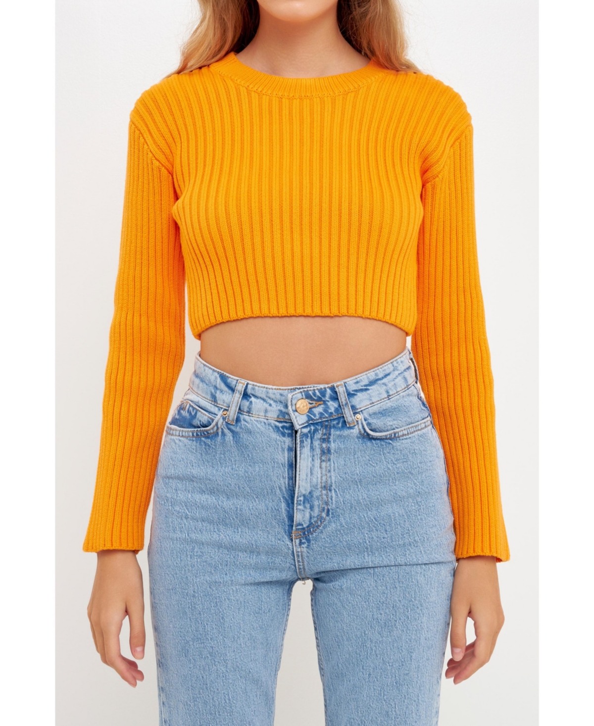 Click here for English Factory Womens Cropped Ribbed Knit Sweater... prices